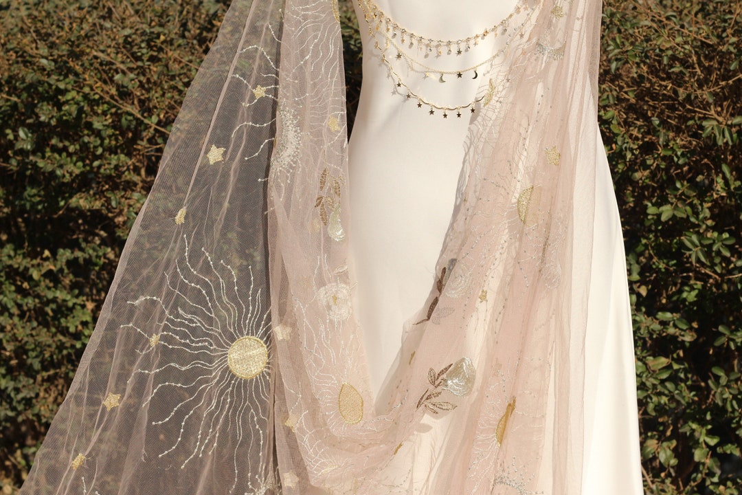 Pink,star Cape,moon Cape,celestial Bridal Cape,celestial Cloak ...