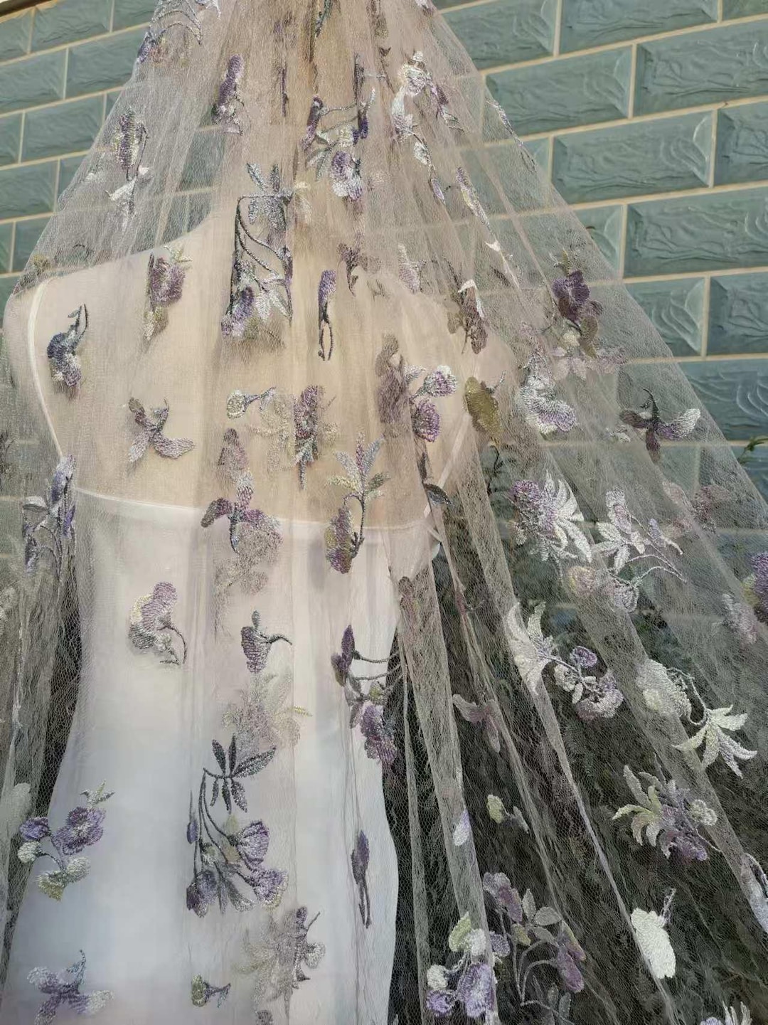 Colored Wildflower Veil,flower Veil Wedding,veil With Flower,bride ...