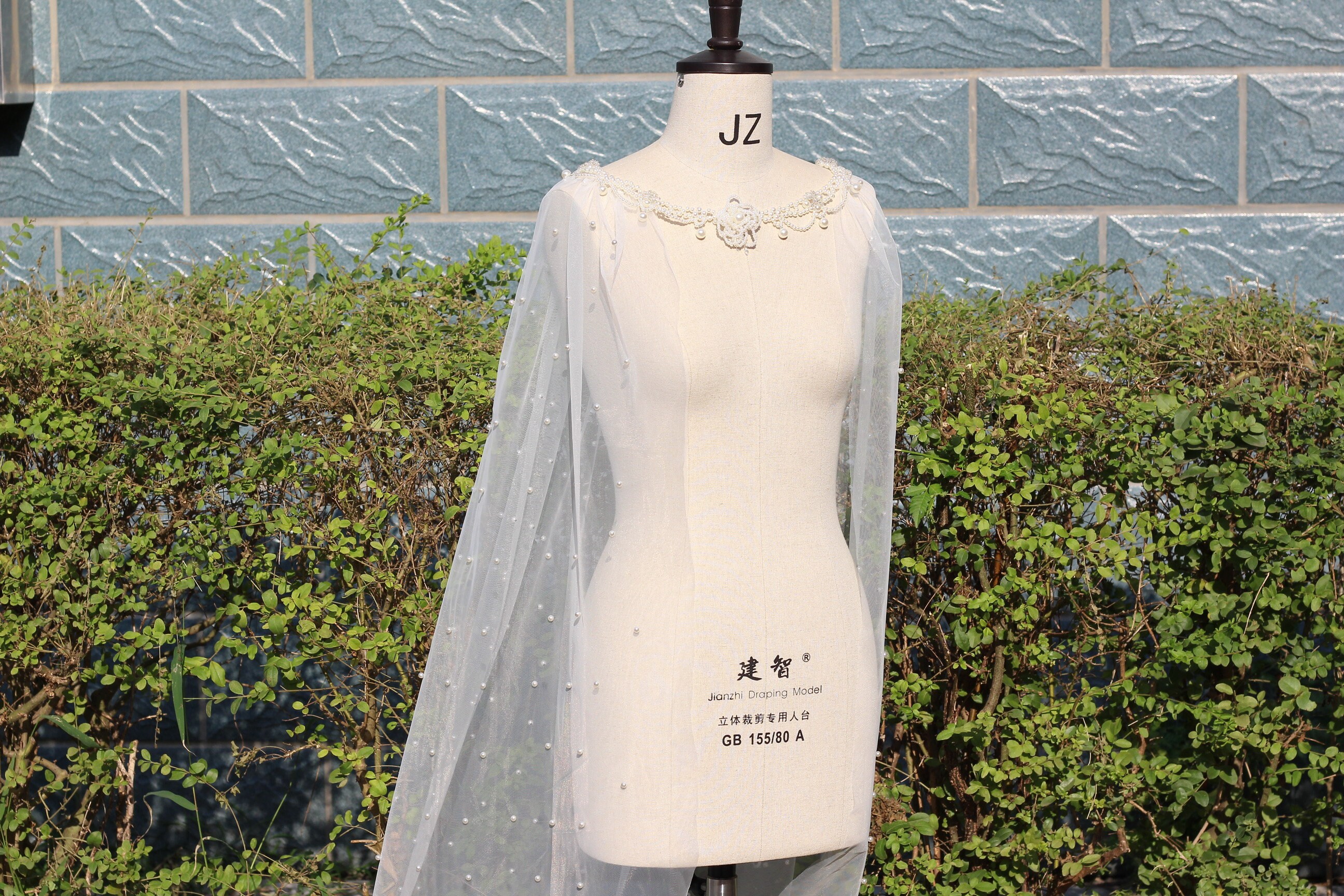 Pearl Wedding Cape Veilpearl Cape Veilwedding Dress - Etsy