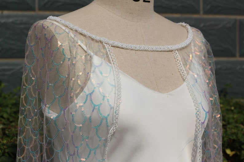 Sequin Wedding Cape Veil, Sparkle Bridal Shoulder Cape (140cm) - Etsy