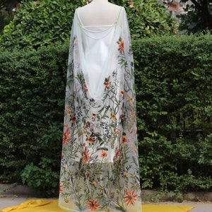 Green Floral Cape,floral Bridal Cape,floral Wedding Cape,floral Cape ...