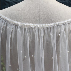 Pearl Wedding Cape Veil, Draped Bridal Shoulder Cape - Etsy