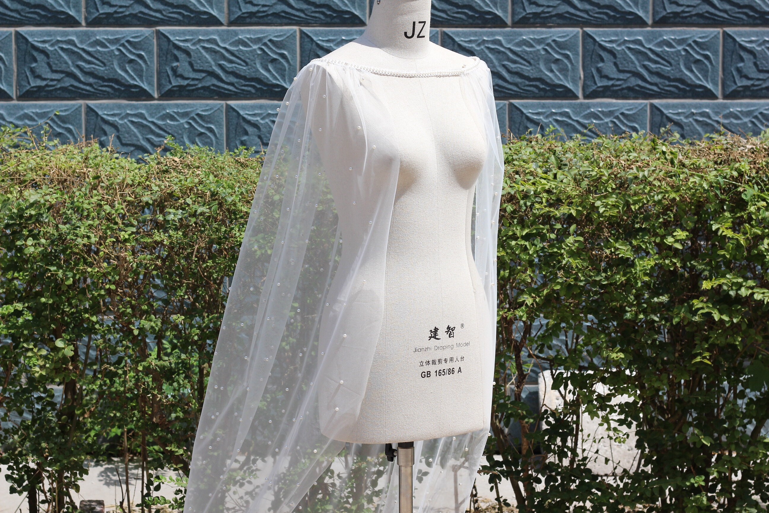 Pearl Wedding Cape Veil, Draped Bridal Shoulder Cape - Etsy