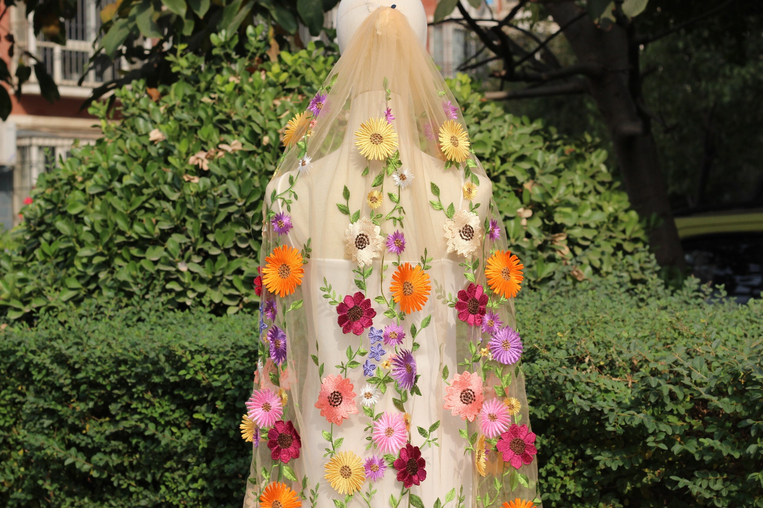 Colorful Floral Wedding Veilcoloured Floral Bridal - Etsy