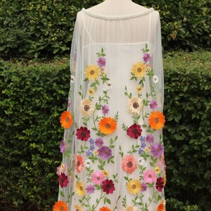 Colorful Bridal Cape,floral Cape Veil,wildflower Cape,wedding Cape Veil ...