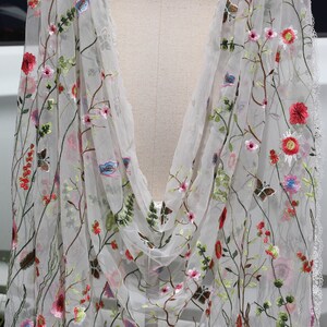 Floral Wedding Cape,wildflower Wedding Cape,floral Embroidered Bridal ...