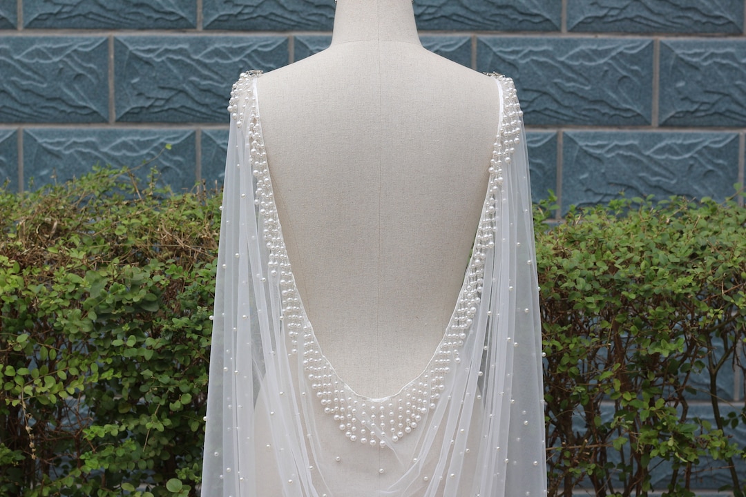 Pearl Cape,pearl Bridal Cape,pearl Cape Veil,pearl Wedding Cape ...
