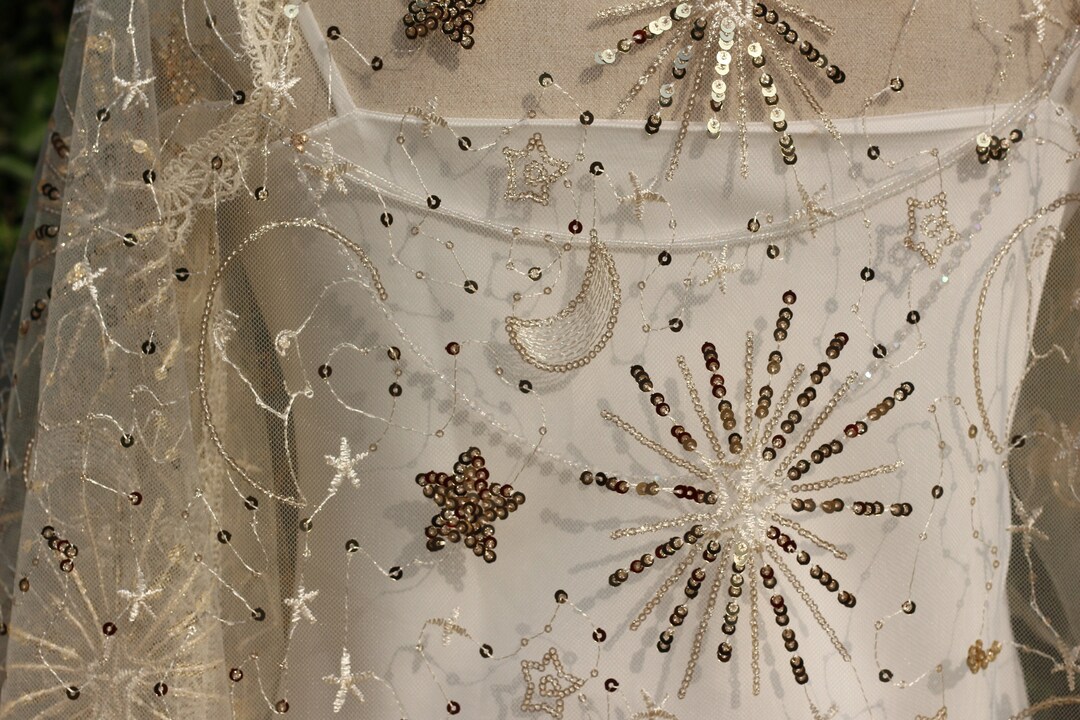 Glitter Gold Sequin Star Cape,celestial Wedding Cape,sparkly Bridal ...