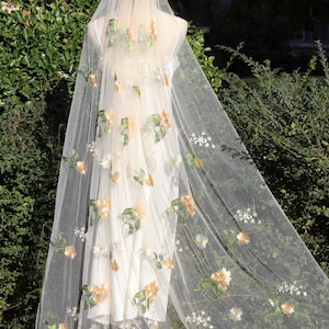 Yellow Sunflowers Wedding Veil,wildflower Veil,colours Floral ...