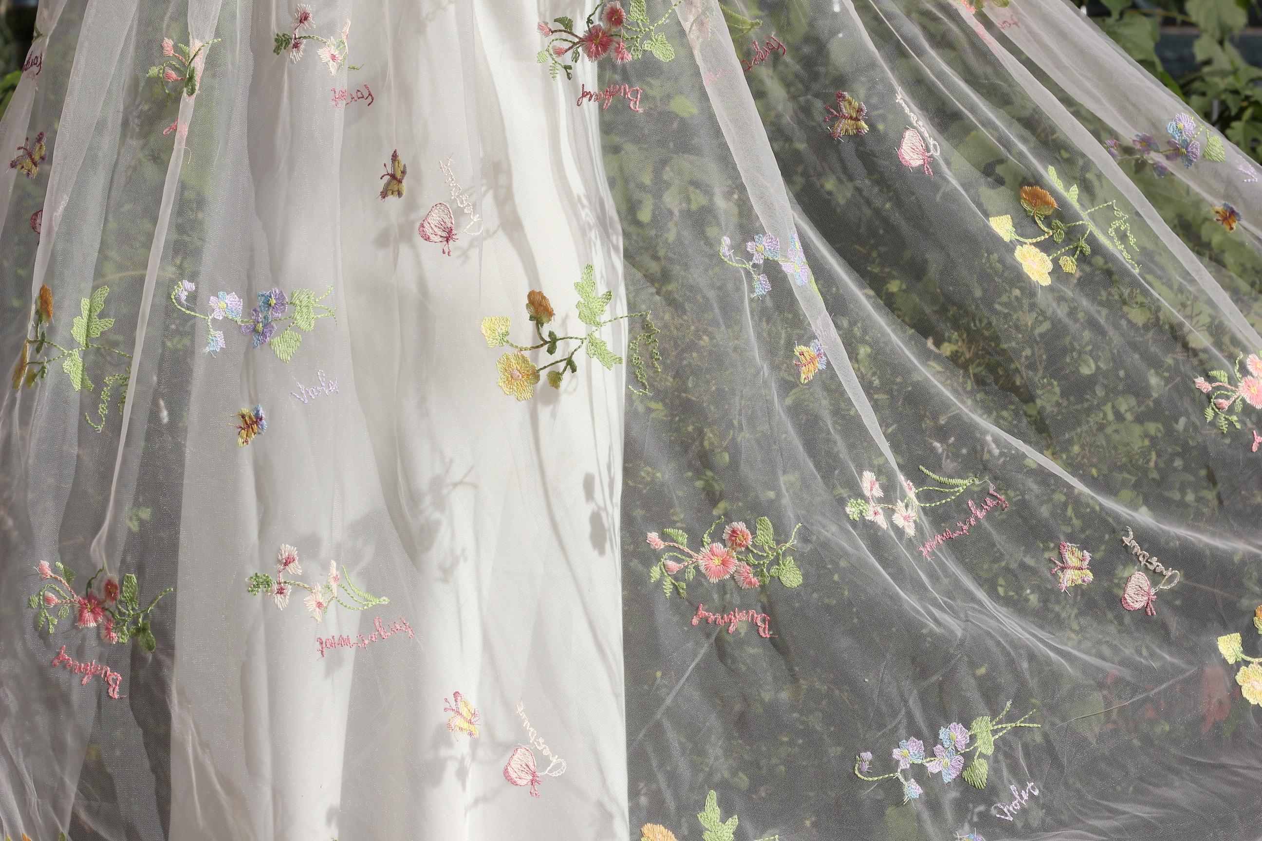 Botanical Floral Veil,boho Floral Embroidered Veil,floral Bridal Veil ...