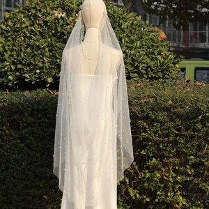 Pearl Draped Wedding Veil, Boho Bridal Hair Piece - Etsy