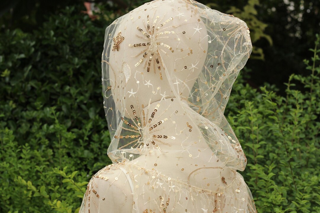 Celestial Hooded Cape, Star Moon Sequin Veil - Etsy
