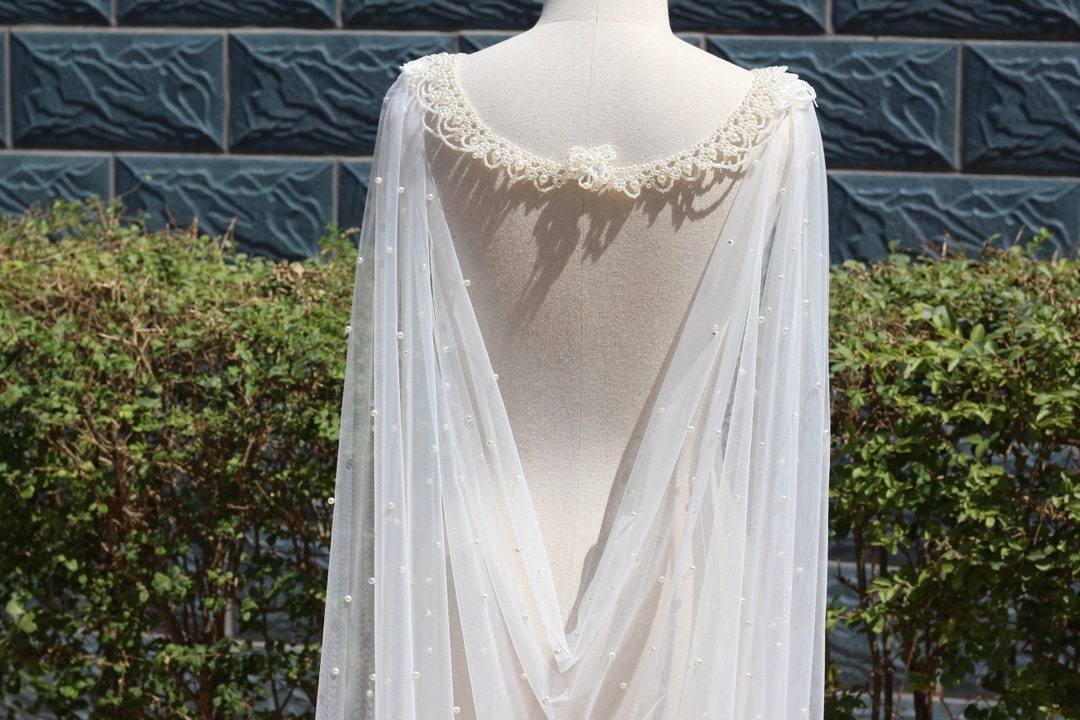 Pearl Wedding Cape Veil,shoulder Cape Veil,modern Wedding Cape Veil ...