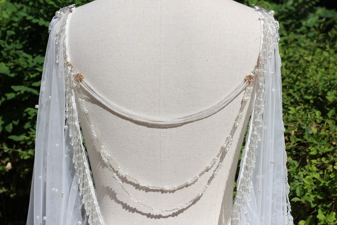 Back Necklace for Wedding Dressbackdrop Pearl Crystalsbridal - Etsy