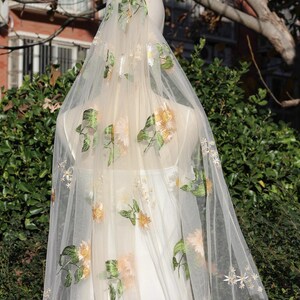 Yellow Sunflowers Wedding Veil,wildflower Veil,colours Floral ...