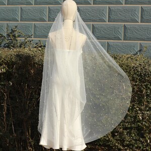 Pearl Draped Wedding Veil, Boho Bridal Hair Piece - Etsy