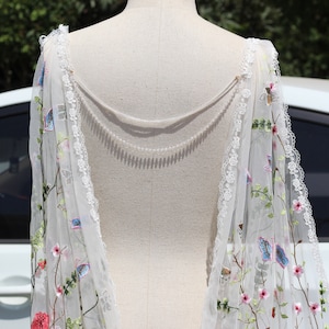 Floral Wedding Cape,wildflower Wedding Cape,floral Embroidered Bridal ...