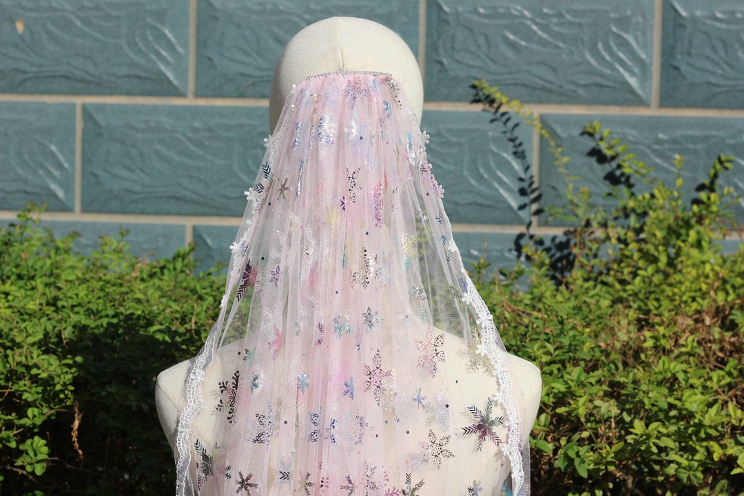 Pink Sparkle Veil,sparly Veil,glitter Veil,unique Bridal Veil,modern ...