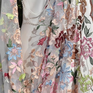 Colorful Floral Bridal Cape,3d Flower Wedding Cape,floral Embroidery ...