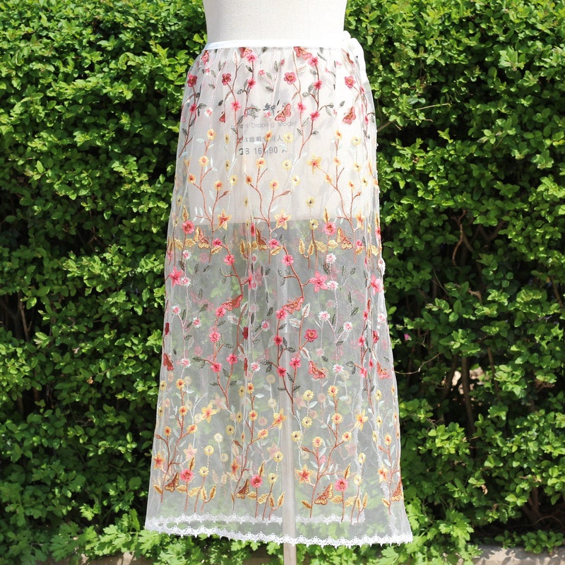 Embroidered Skirt - Etsy