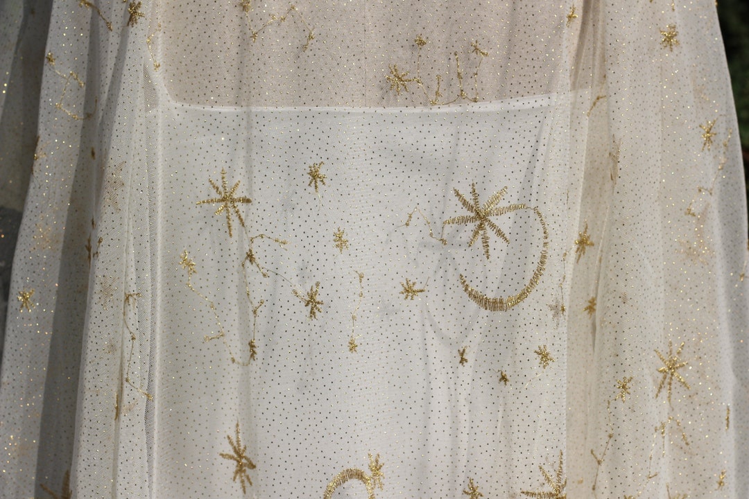 Gold Celestial Cape,star Cape,glitter Cape Veil Star,celestial Cloak ...