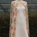 Flower Bridal Cape,floral Cape Veil,embroidered Cape,flower Wedding ...