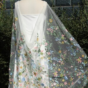 Floral Embroidered Bridal Cape, 3D Flower Wedding Cloak - Etsy