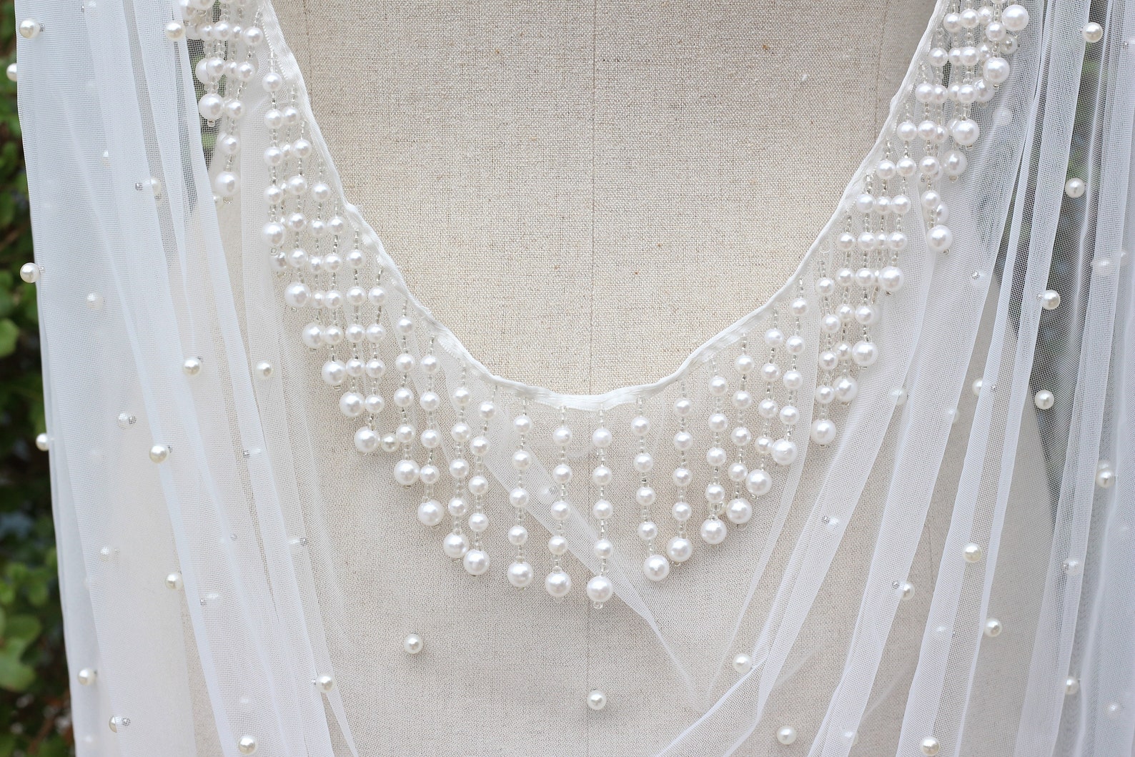 Pearl Bridal Cape, Shoulder Wedding Veil, Modern Draped Cape - Etsy