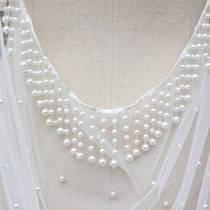 Pearl Bridal Cape, Shoulder Wedding Veil, Modern Draped Cape - Etsy