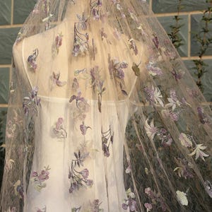 Colored Wildflower Veil,flower Veil Wedding,veil With Flower,bride ...