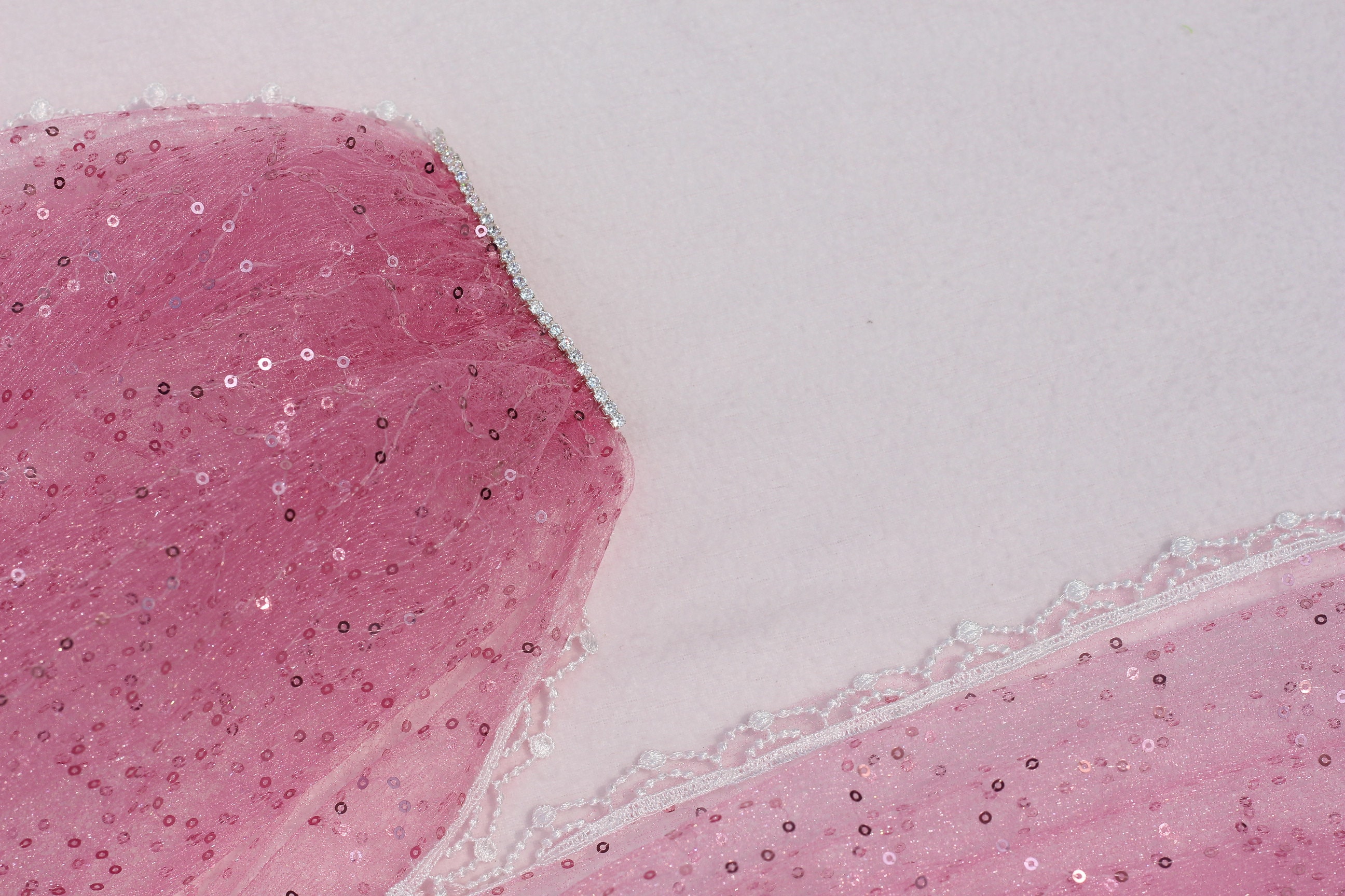 Pink Sparkle Veil,simple Sparkle Sequin Veil,unique Veils,short Bridal ...