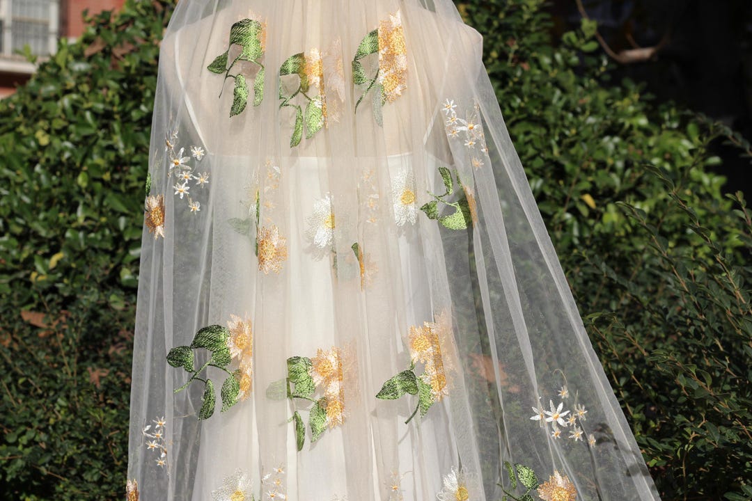 Yellow Sunflowers Wedding Veil,wildflower Veil,colours Floral ...