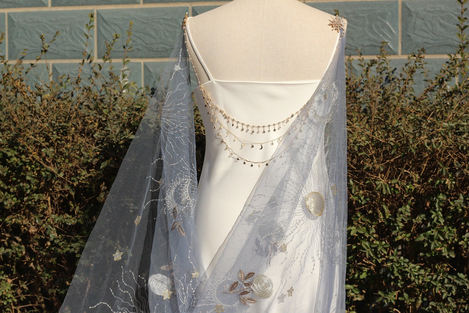 Blue Celestial Cape,celestial Bridal Cape,celestial Cloak,star Cape ...