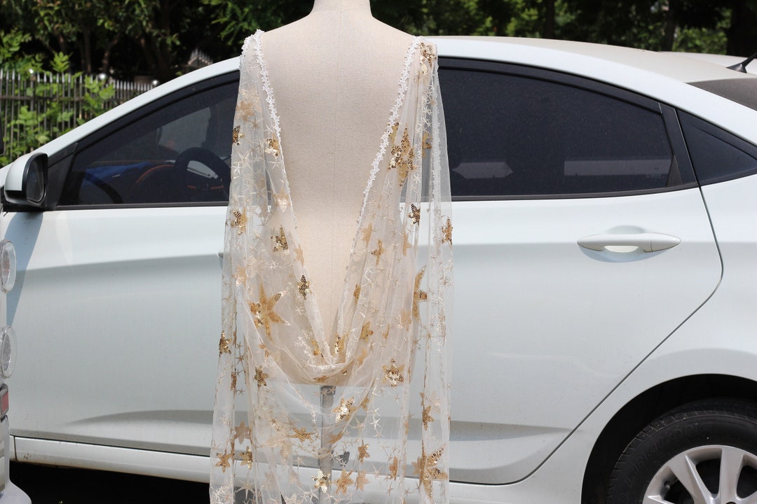 Glitter Star Wedding Cape,celestial Cape,sparkling Bridal Cape,sparkly ...