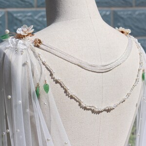 Wedding Dress Cape With Back Necklace,pearl Bridal Drape Cape With Back ...