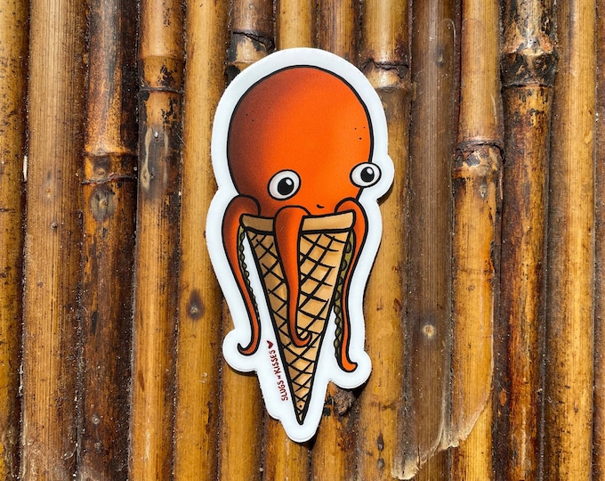 Octo Ice Cream Waterproof Sticker Sheet - Etsy