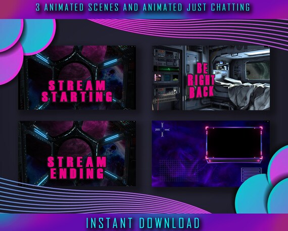 Twitch Stream Animated Scenes and Just Chatting | Etsy