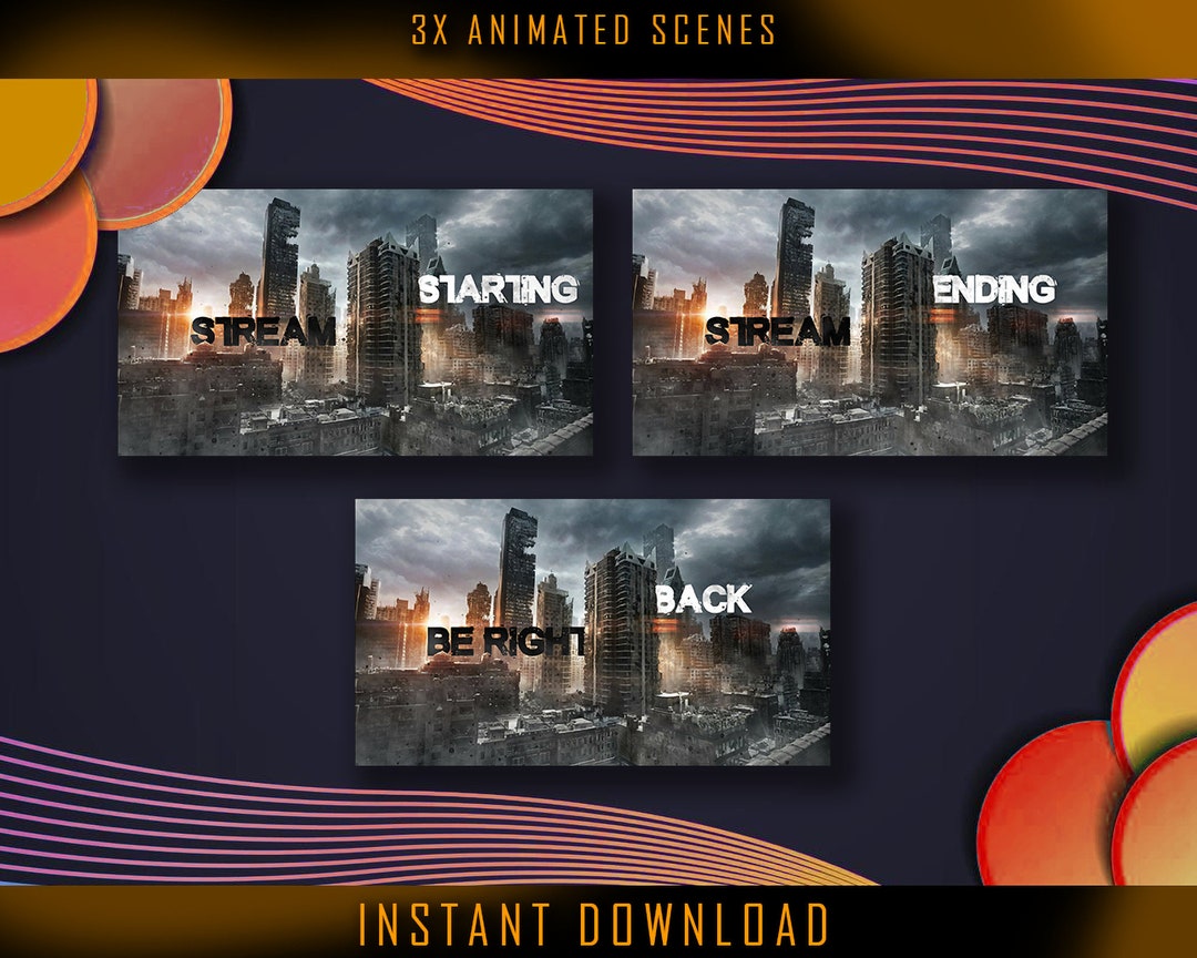 Animated Twitch Stream Overlay Scenes Rotten City Horror War ...
