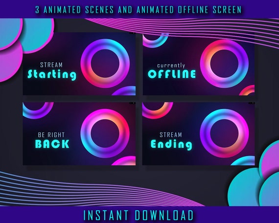 Twitch Stream Animated Scenes and Animated Offline Screen | Etsy