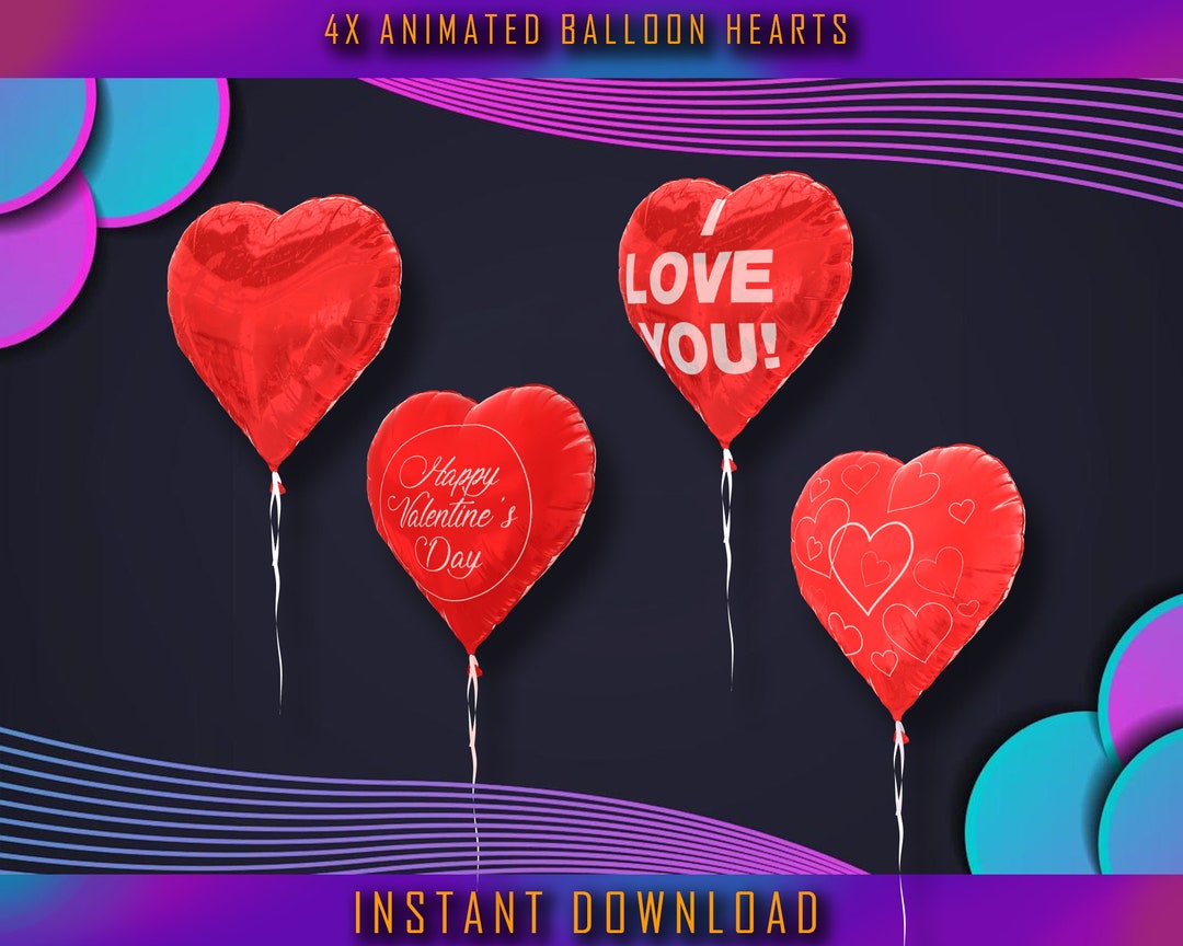 Twitch Stream Animated Overlay Balloon Heart Decor Decoration - Etsy