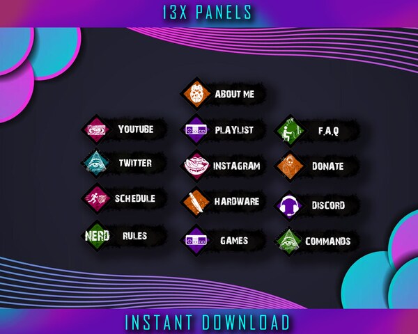 Neon Space Animated Stream Overlay Package for OBS and Streamlabs ...