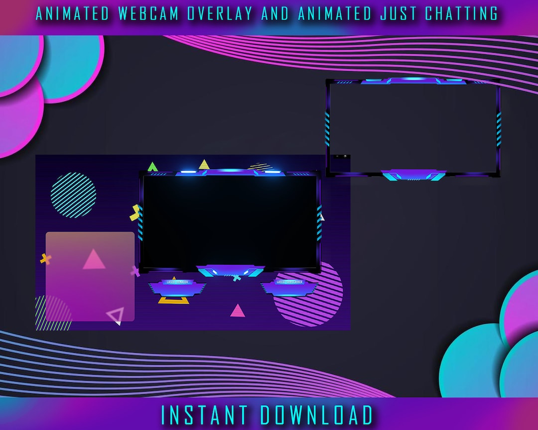 Twitch Stream Animated Just Chatting Scene Screen and Camera Overlay ...