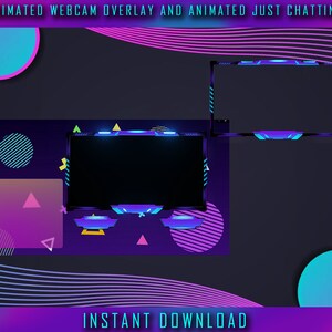 Twitch Stream Animated Just Chatting Scene Screen and Camera Overlay ...