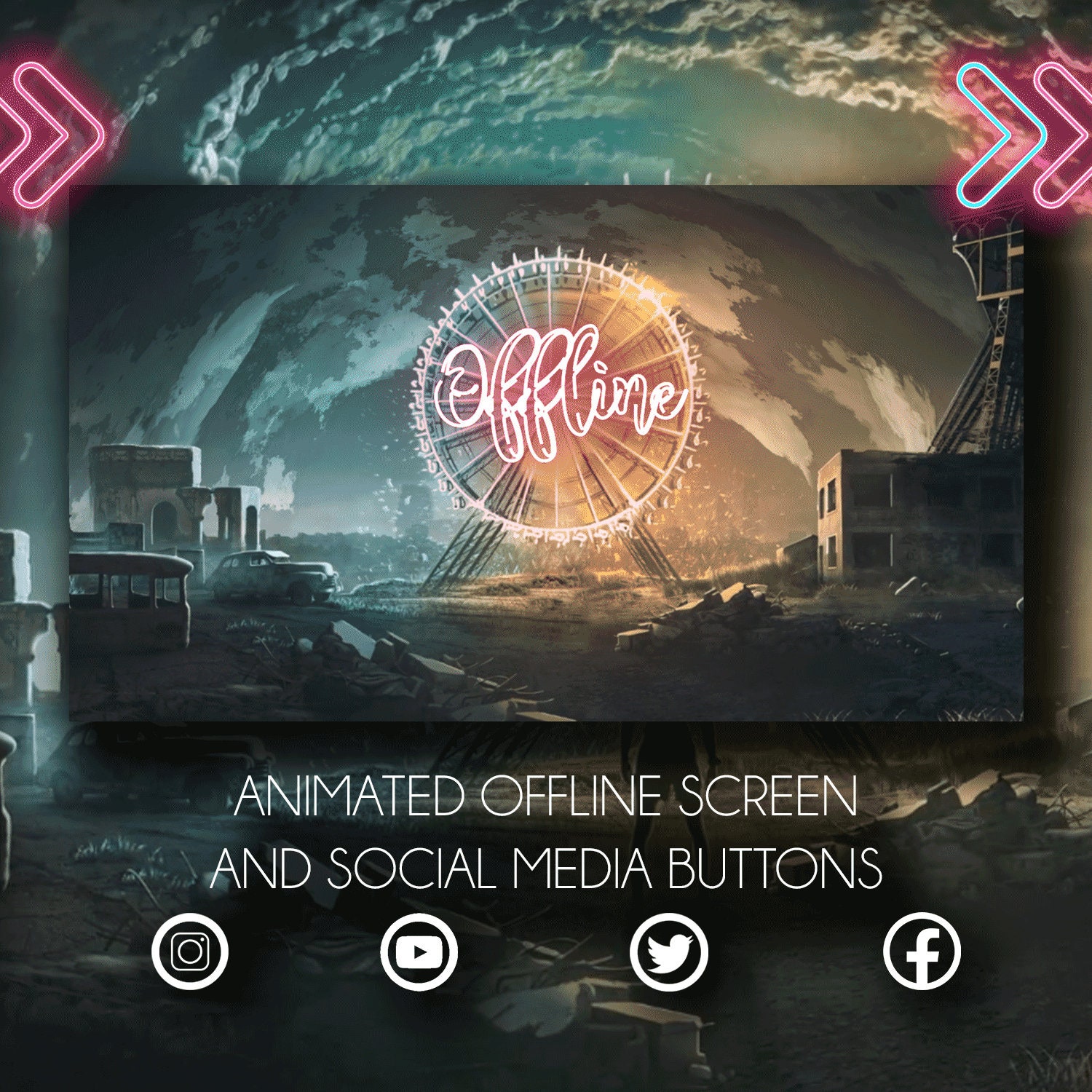 Animated Twitch Stream Overlay Bundle Lost Place Incl. Scenes Offline ...