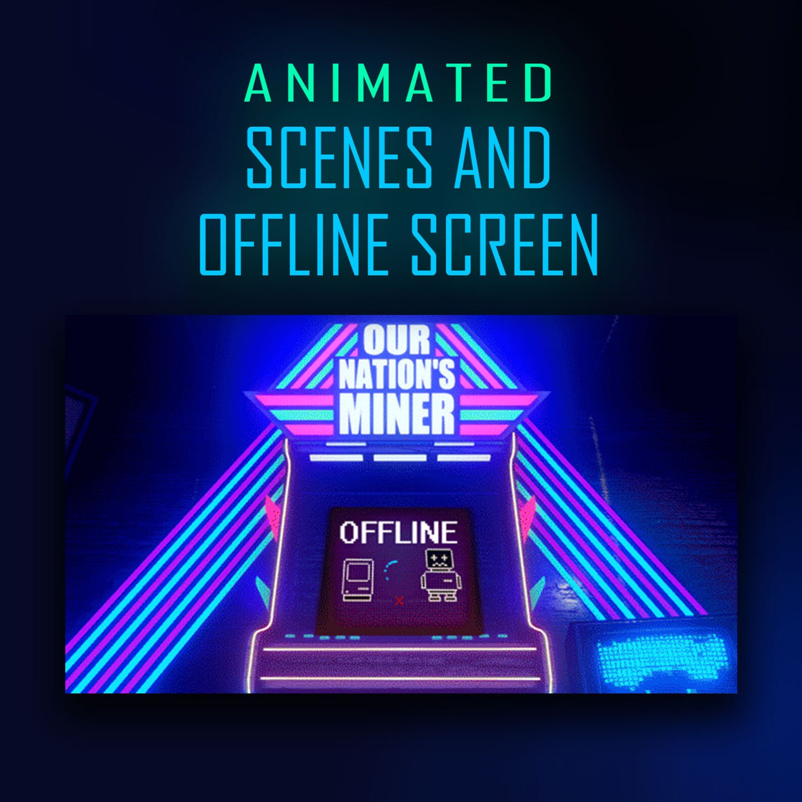 Gamer Pixel Overlay Layout Twitch Stream Scene Offline Screen | Etsy