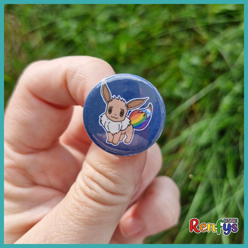Eevee Evolutions Pride Flag Badge - Etsy