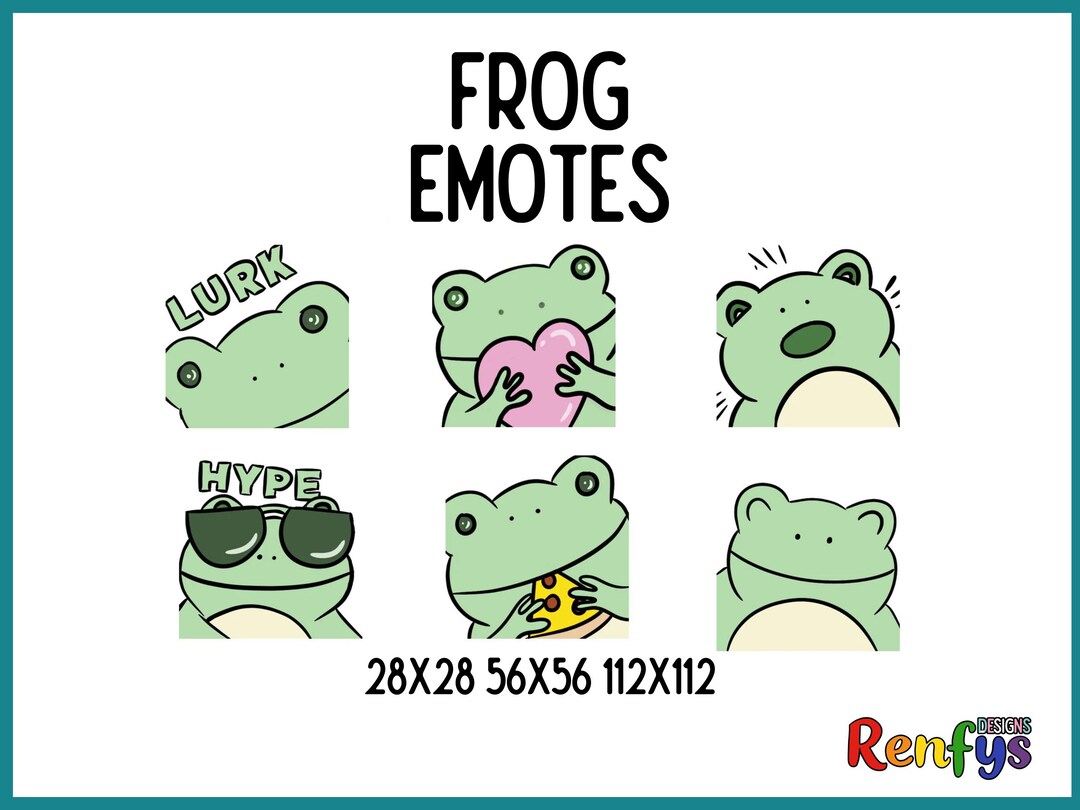 Frog Twitch Emotes, Streaming Emotes, Froggie Emojis - Etsy