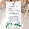 Greenery Gold Funeral Favor Tag Template Memorial Candle Favor Tag ...