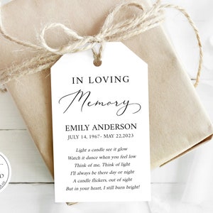 Celebration of Life Invitation Funeral Favor Tag Template, Memorial ...