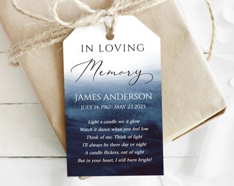 Celebration of Life Invitation Funeral Favor Tag Template | Etsy